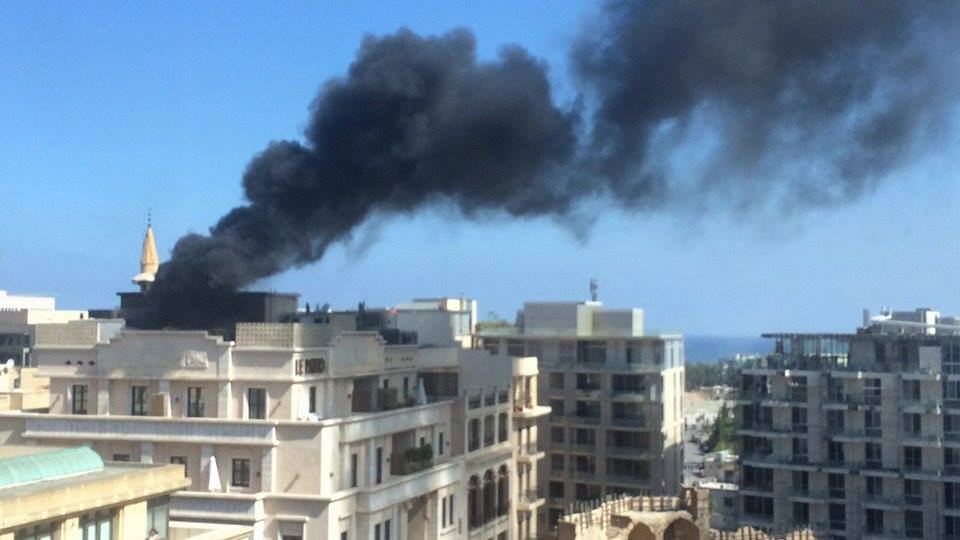 [PHOTOS] Firefighters extinguish blaze in downtown Beirut - Lebanon News